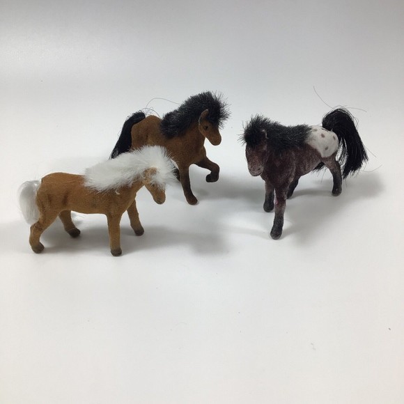 Flocked | Toys | Vintage Flocked Felt Plastic Horse Figurines Set Of 3 ...
